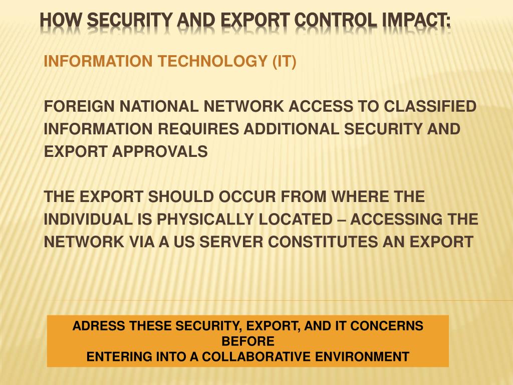 PPT - Compliance Crossroads: Where Security and Export Control Meet ...