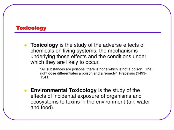 Ppt Toxicology Powerpoint Presentation Free Download Id 551502