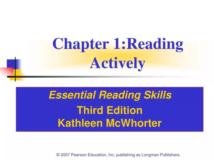 PPT - Chapter 1:Reading Actively PowerPoint Presentation, free download - ID:551804