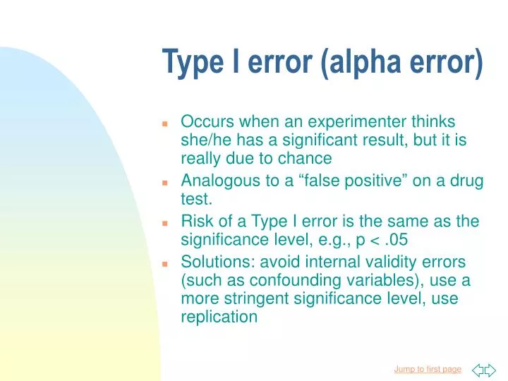 PPT - Type I error (alpha error) PowerPoint Presentation, free download ...