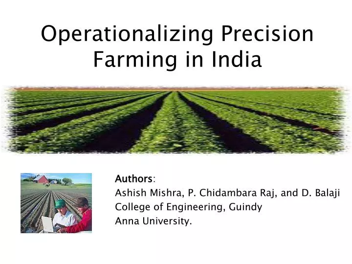 PPT - Operationalizing Precision Farming in India PowerPoint ...