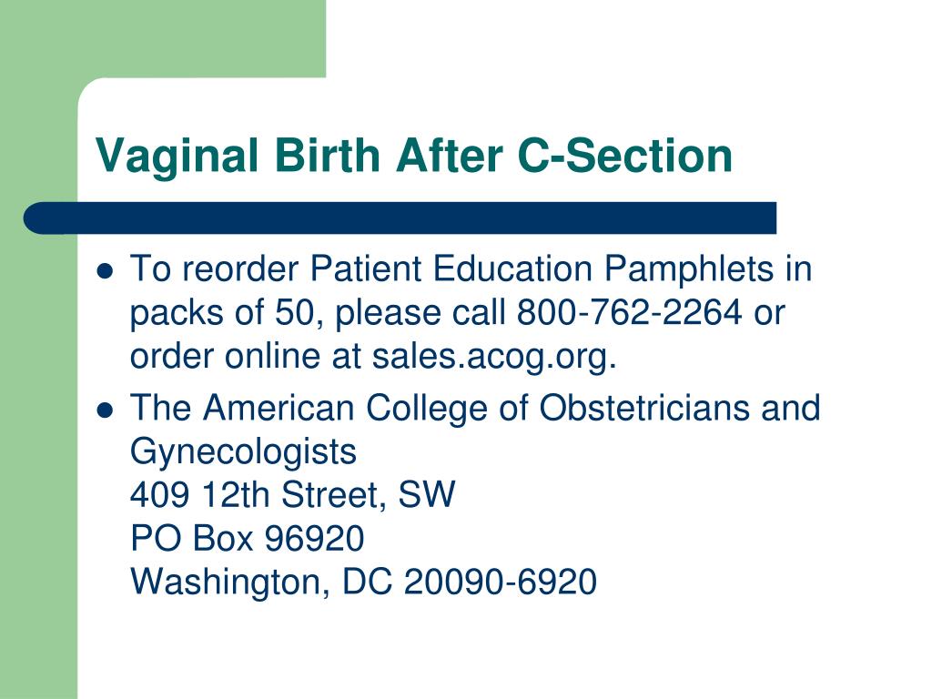 Ppt Vaginal Birth After Cesarean Vbac Powerpoint Presentation Free