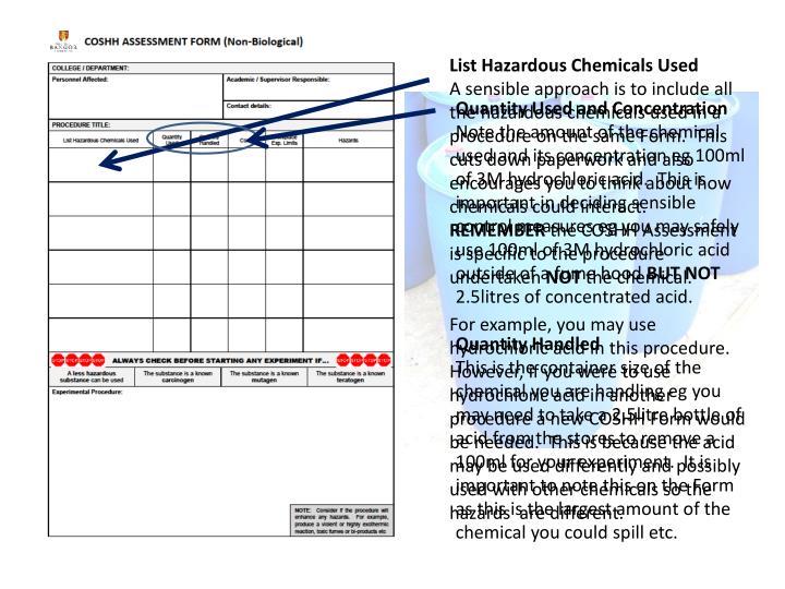 PPT - COSHH ASSESSMENT TRAINING PowerPoint Presentation - ID:559593