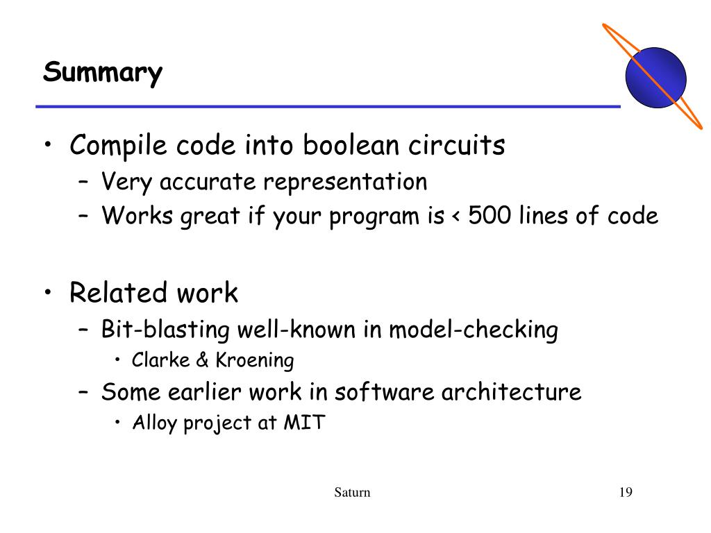 Ppt Scalable Program Analysis Using Boolean Satisfiability The Saturn Project Powerpoint