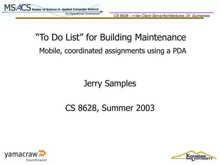 PPT - “To Do List” for Building Maintenance PowerPoint Presentation ...