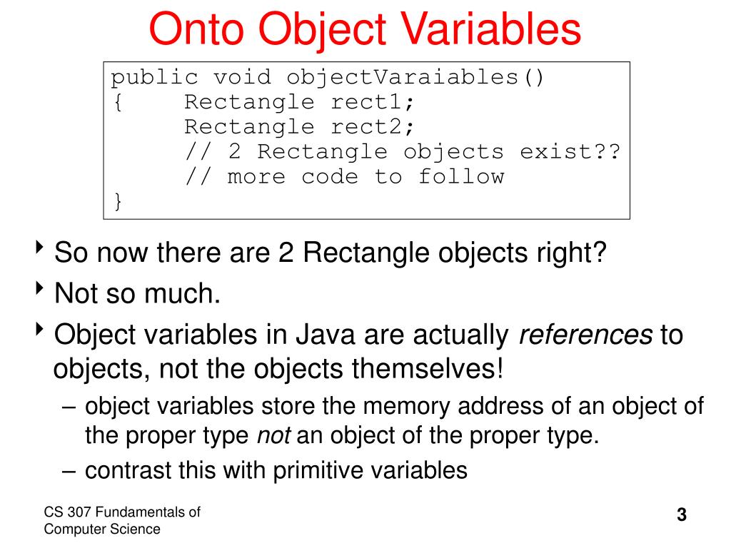 Ppt Java Basics Pointers And Object Variables Topic 3 Powerpoint Presentation Id568333