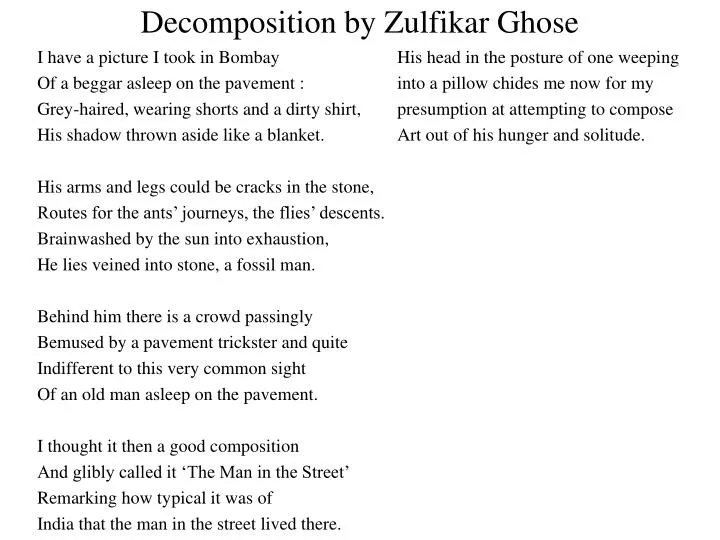 PPT - Decomposition by Zulfikar Ghose PowerPoint Presentation - ID:568562