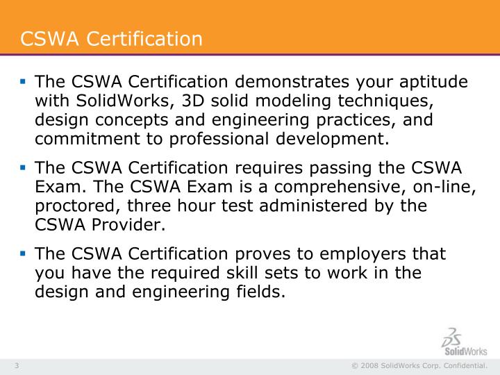 PPT - Student Overview for the Certified SolidWorks Associate (CSWA ...