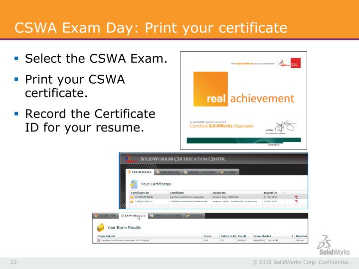 PPT - Student Overview for the Certified SolidWorks Associate (CSWA ...