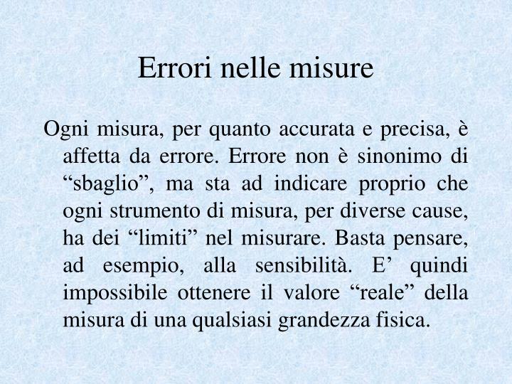 PPT - Misure ed Errori PowerPoint Presentation - ID:570192