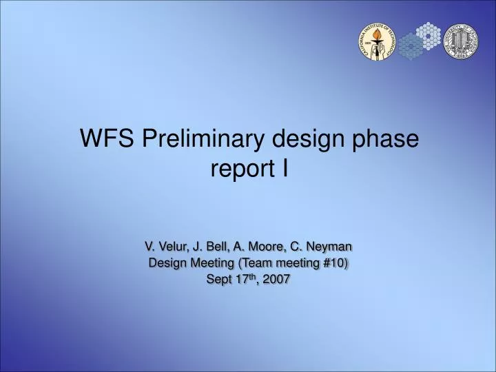 PPT - WFS Preliminary design phase report I PowerPoint Presentation ...