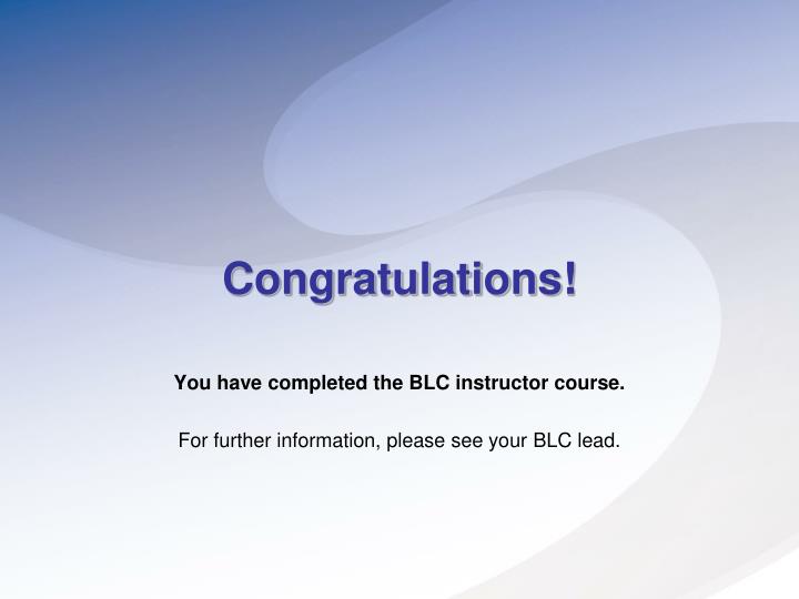 PPT - BLC Training for Instructors PowerPoint Presentation - ID:570557
