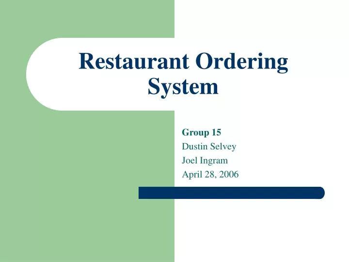 PPT - Restaurant Ordering System PowerPoint Presentation, free download ...