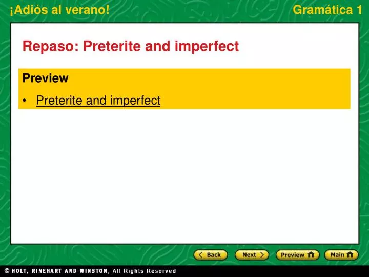 PPT - Repaso: Preterite and imperfect PowerPoint Presentation, free ...