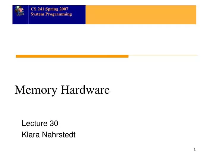 PPT - Memory Hardware PowerPoint Presentation, free download - ID:571994