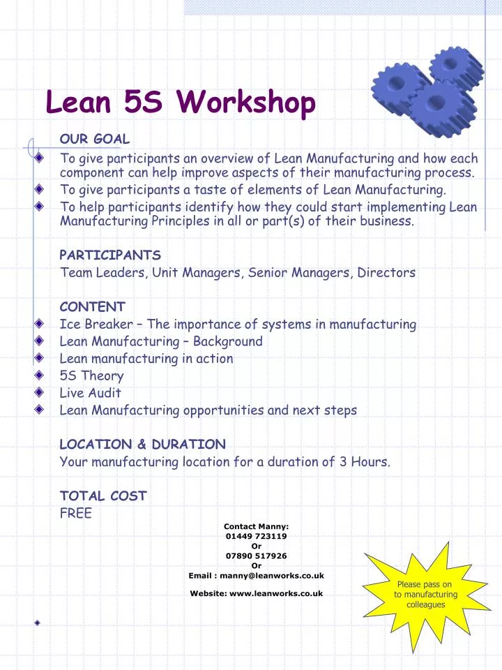 PPT - Lean 5S Workshop PowerPoint Presentation, free download - ID:573720