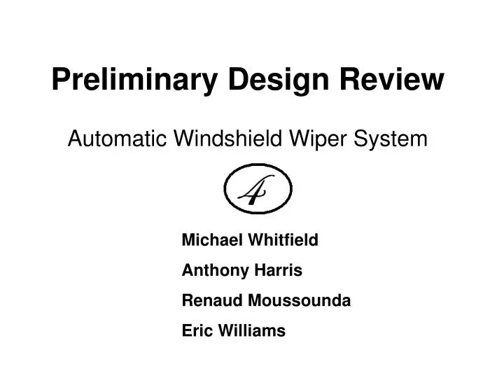 PPT - Preliminary Design Review PowerPoint Presentation, free download ...