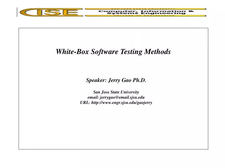 PPT - White-Box Software Testing Methods PowerPoint Presentation, free ...