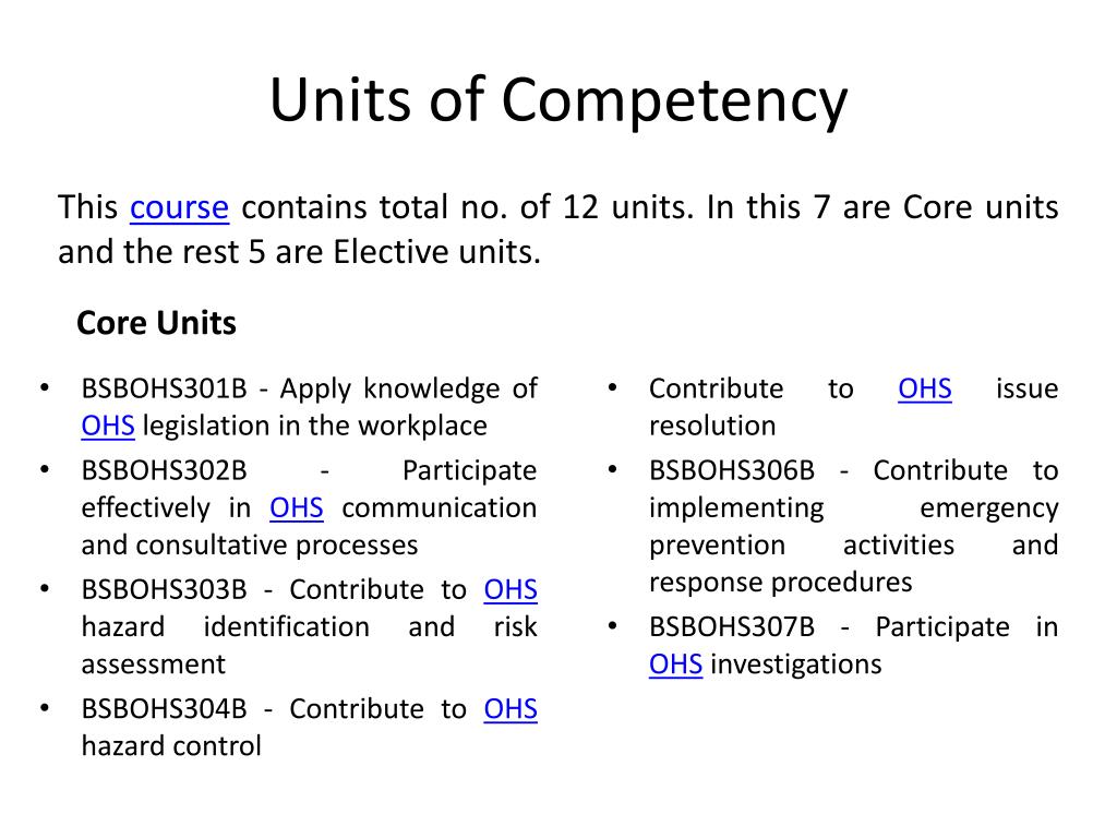 PPT - Certificate III - Occupational Health & Safety (OHS) PowerPoint ...