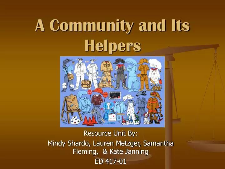 PPT - A Community and Its Helpers PowerPoint Presentation, free ...