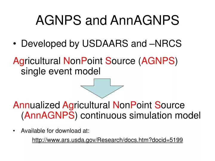 PPT - AGNPS and AnnAGNPS PowerPoint Presentation, free download - ID:577348