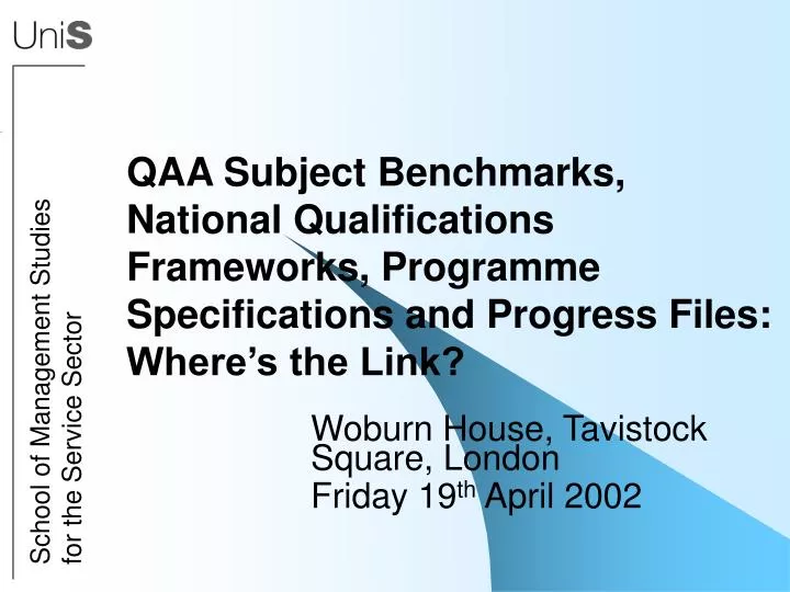 PPT - QAA Subject Benchmarks, National Qualifications Frameworks ...