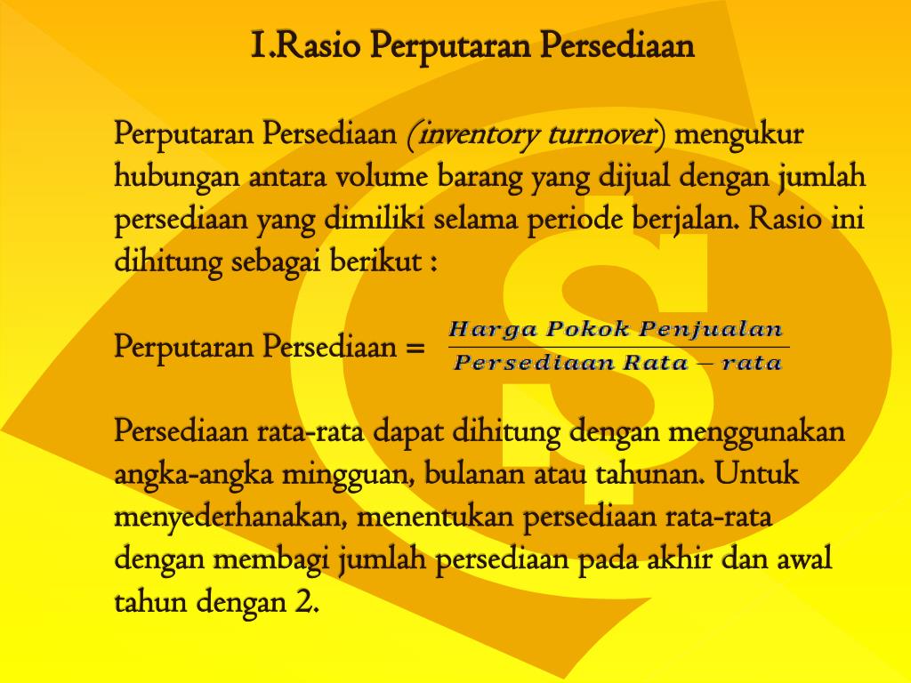 PPT - ANALISIS RASIO PERPUTARAN PERSEDIAAN DAN JUMLAH HARI PENJUALAN ...