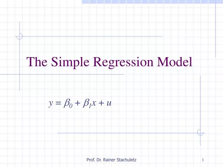 PPT - The Simple Regression Model PowerPoint Presentation, free ...