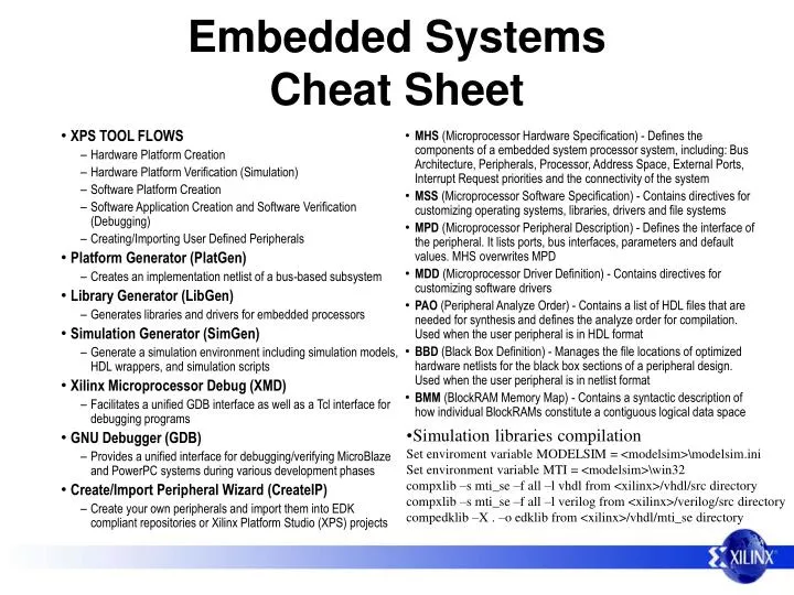 PPT Embedded Systems Cheat Sheet PowerPoint Presentation Free