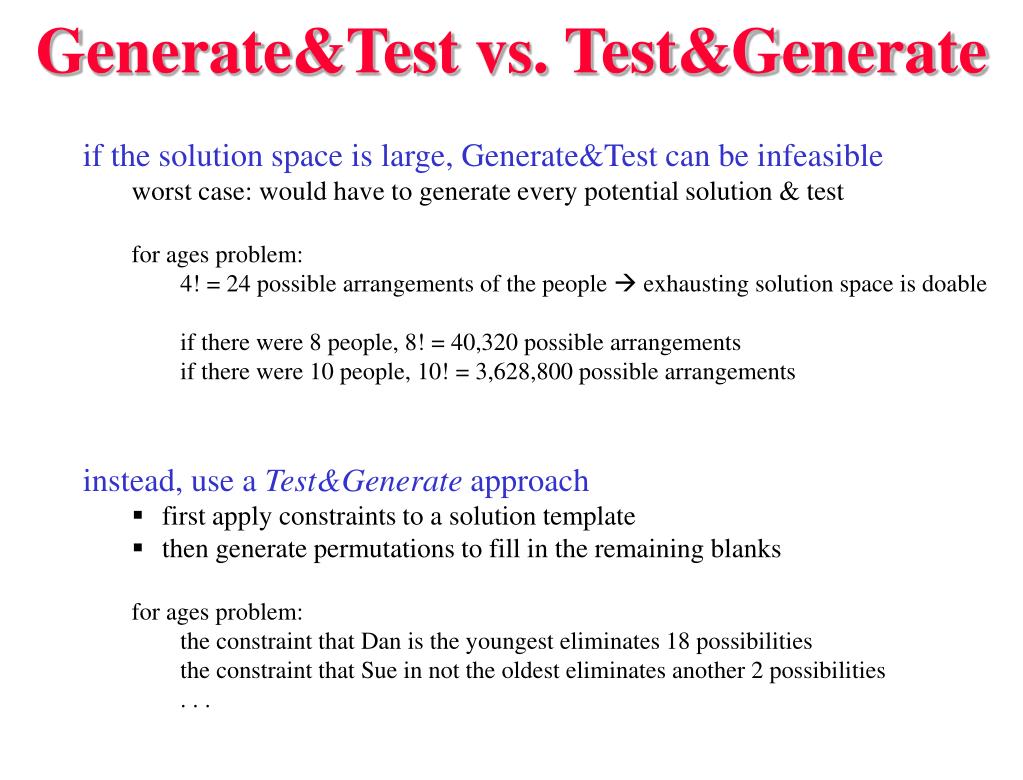 Ppt Constraint Based Problem Solving Constraint Based Problems Generateandtest Approach Generate
