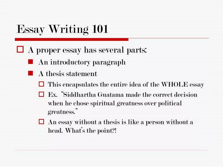 PPT - Essay Writing 101 PowerPoint Presentation, free download - ID:579658