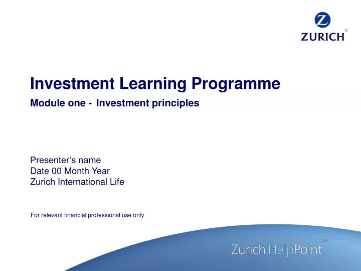 PPT - Investment Learning Programme Module one - Investment principles ...