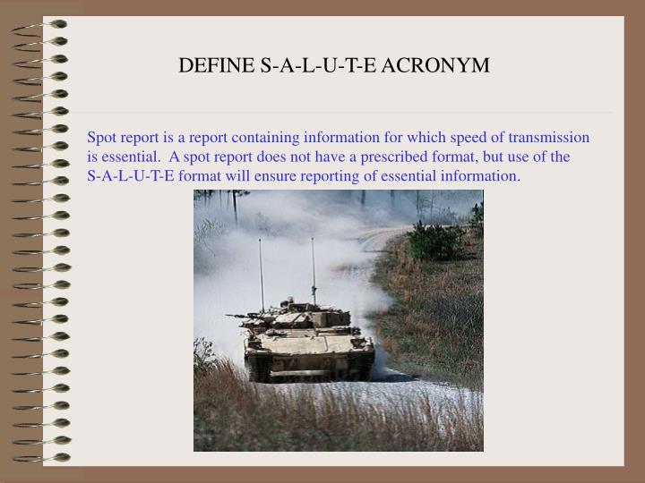 PPT - SALUTE REPORT PowerPoint Presentation - ID:580171