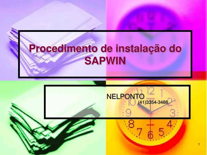 PPT - Procedimento de instalação do SAPWIN PowerPoint Presentation ...