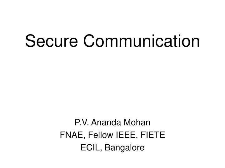 Ppt Secure Communication Powerpoint Presentation Free Download Id