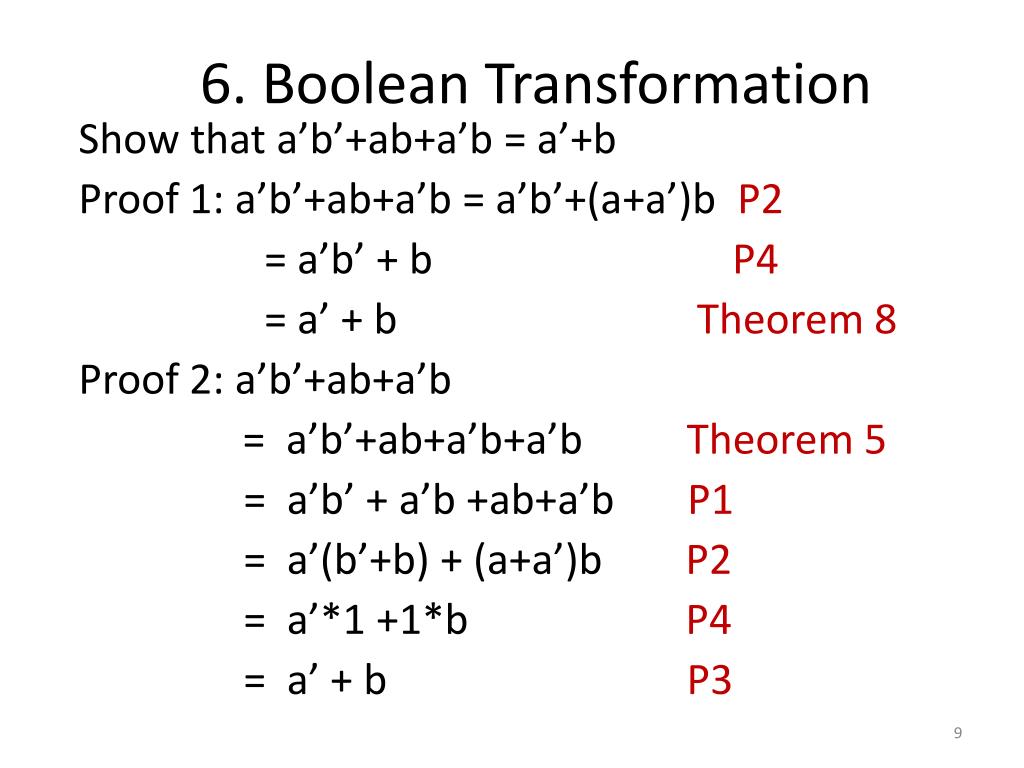 Ppt Cse 20 Lecture 9 Boolean Algebra Theorems And Proofs Powerpoint Presentation Id582023