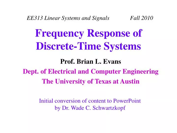 PPT - Frequency Response of Discrete-Time Systems PowerPoint ... PPT - Frequency Response of Discrete-Time Systems PowerPoint ...