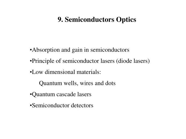 PPT - 9. Semiconductors Optics PowerPoint Presentation, free download ...