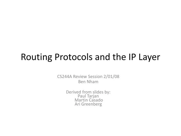 Ppt Routing Protocols And The Ip Layer Powerpoint Presentation Free