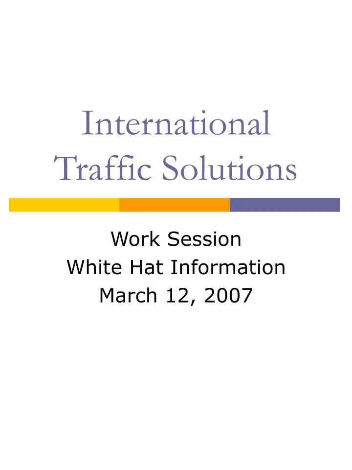 PPT - International Traffic Solutions PowerPoint Presentation, free ...