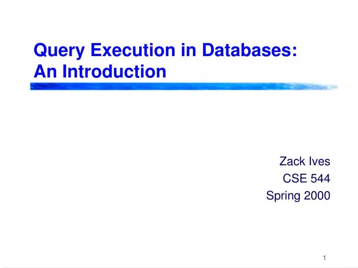 Ppt Query Execution In Databases An Introduction Powerpoint 3314