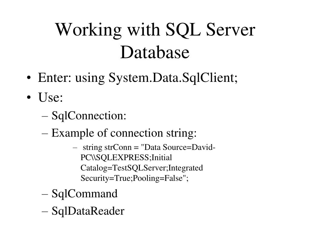 Ppt Coding Adonet Objects Connection Command Datareader Powerpoint Presentation Id583606 2961