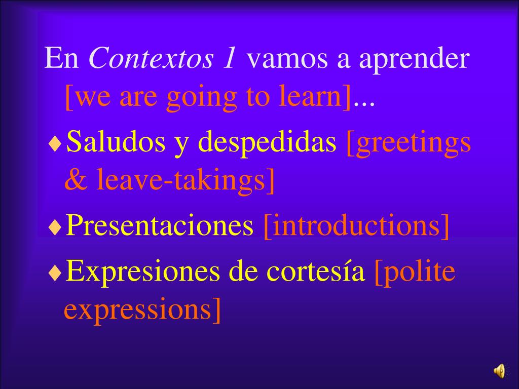PPT - En Contextos 1 vamos a aprender [we are going to learn ...