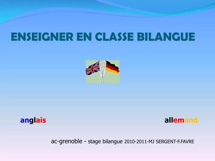 PPT - ENSEIGNER EN CLASSE BILANGUE PowerPoint Presentation, free ...