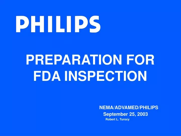 PPT - PREPARATION FOR FDA INSPECTION PowerPoint Presentation, free ...
