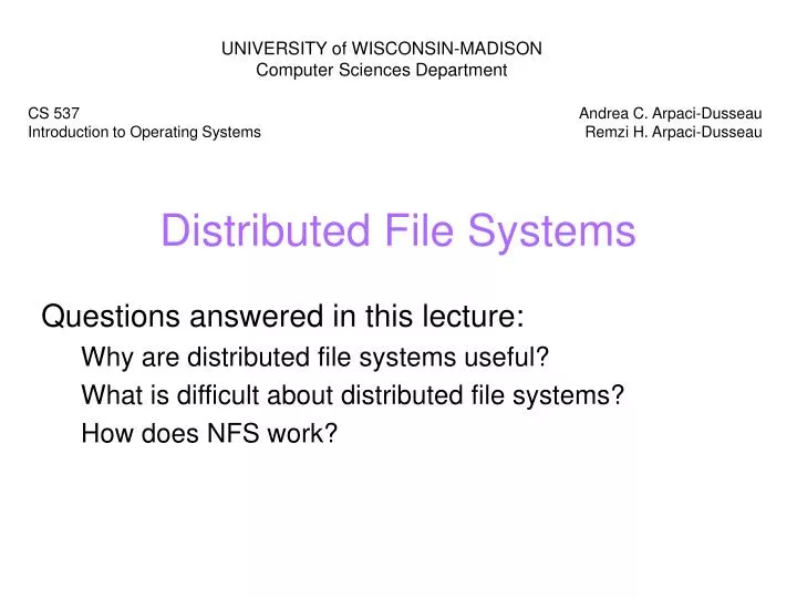 PPT - Distributed File Systems PowerPoint Presentation, free download ...