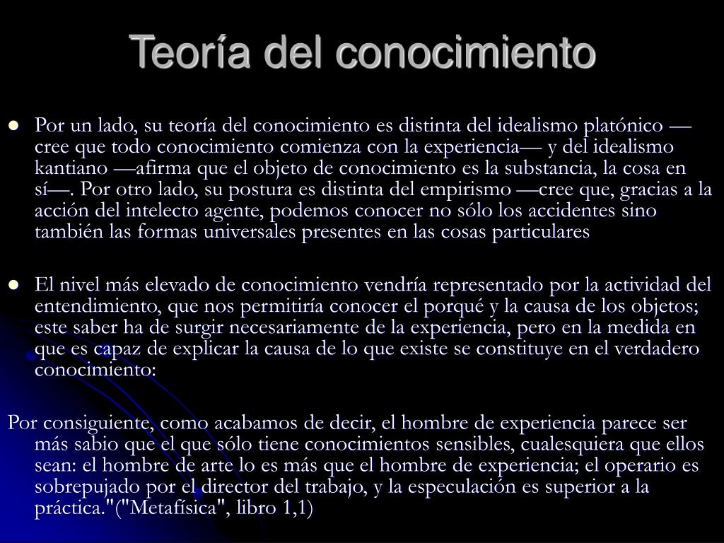 Ppt Teorías Del Conocimiento Según Aristóteles Powerpoint