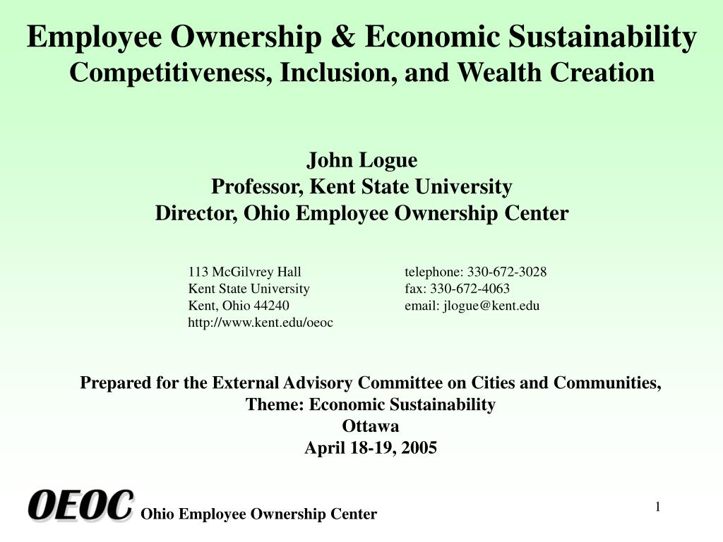 PPT - Employee Ownership & Economic Sustainability Competitiveness ...