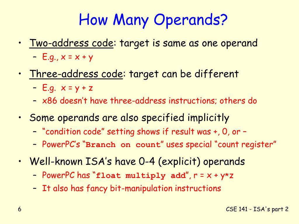 PPT - Instruction Set Architectures Part 2 PowerPoint Presentation ... PPT - Instruction Set Architectures Part 2 PowerPoint Presentation ...