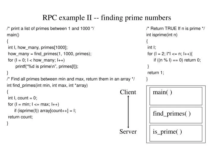 PPT - RPC example II -- finding prime numbers PowerPoint Presentation ...
